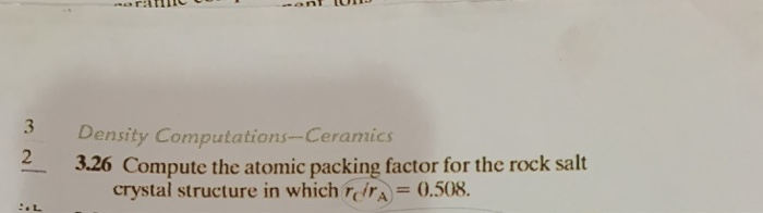 Solved 3 Density Computations-Ceramics 2 3.26 Compute the | Chegg.com