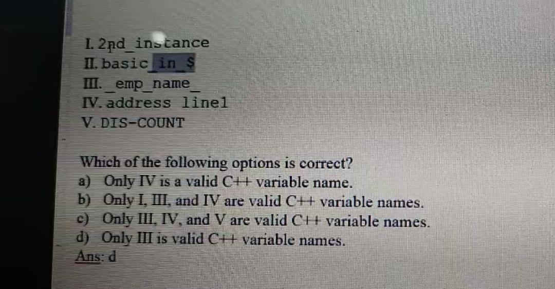 Solved 1. 2nd_instance II, basic in $ III._emp_name IV. | Chegg.com