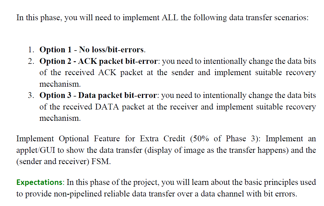 Solved Project Phase 3: Implement RDT 2.2 over an unreliable | Chegg.com