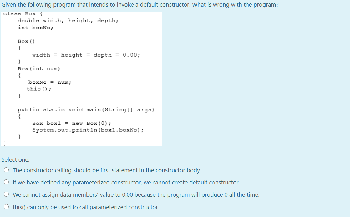 Solved Given the following program that intends to invoke a | Chegg.com