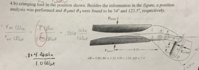Solved 4.b) crimping tool in the position shown. Besides the | Chegg.com