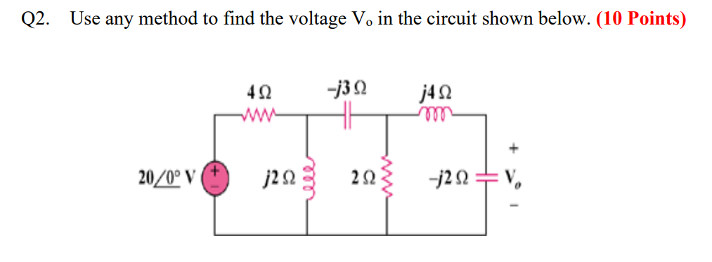 Solved Q2. ﻿Use any method to find the voltage | Chegg.com