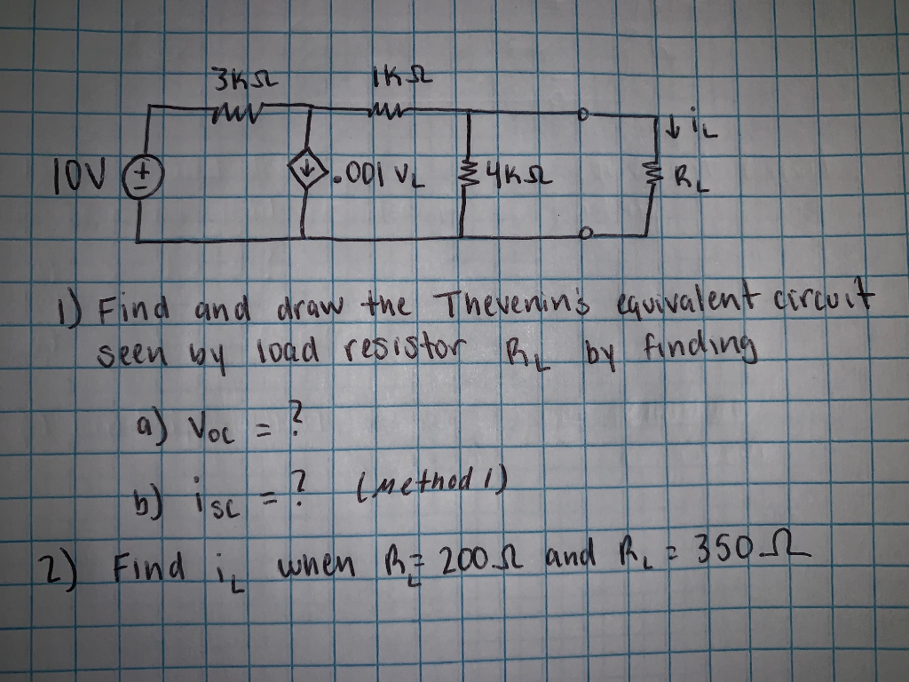 Solved 1) Find and draw the Thevenins equivalent circuit | Chegg.com