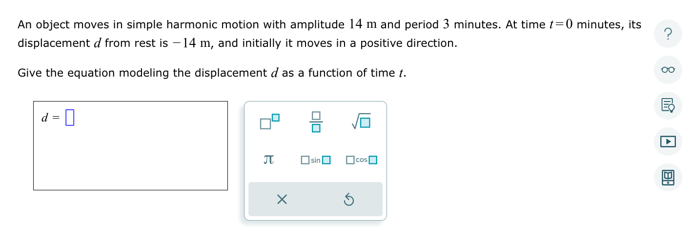 Solved An object moves in simple harmonic motion with | Chegg.com