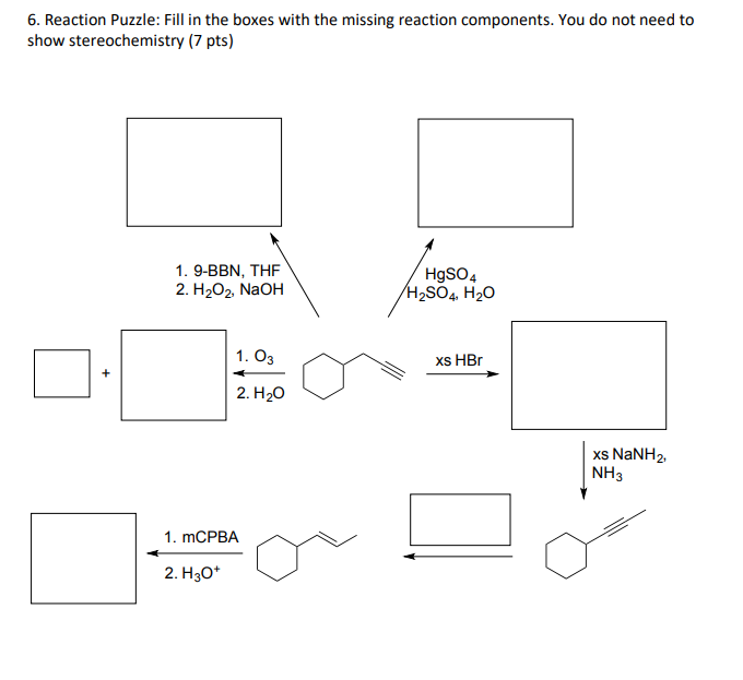 Solved Reaction Puzzle: Fill in the boxes with the missing | Chegg.com