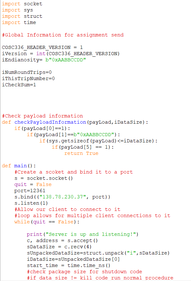 Solved In Python, create both, a client code and a server | Chegg.com