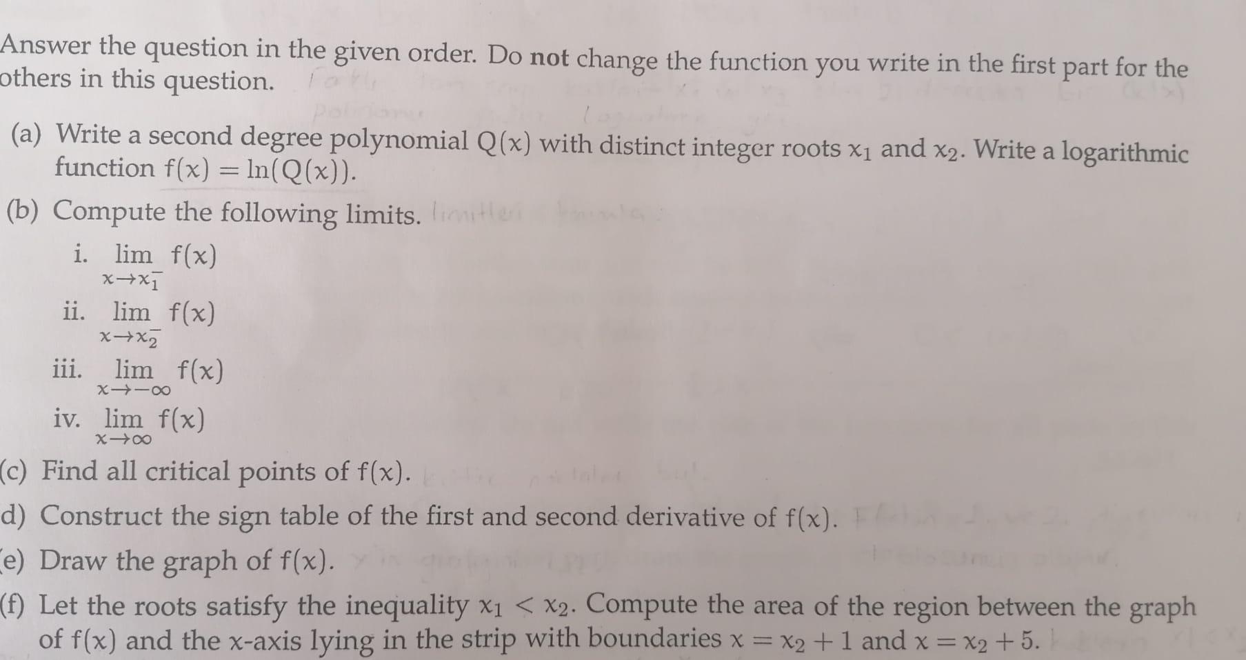 Solved Answer the question in the given order. Do not change | Chegg.com
