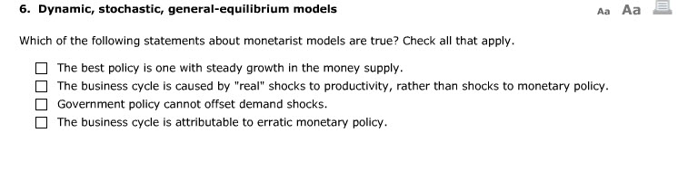 Solved 6. Dynamic, stochastic, general-equilibrium models Aa | Chegg.com