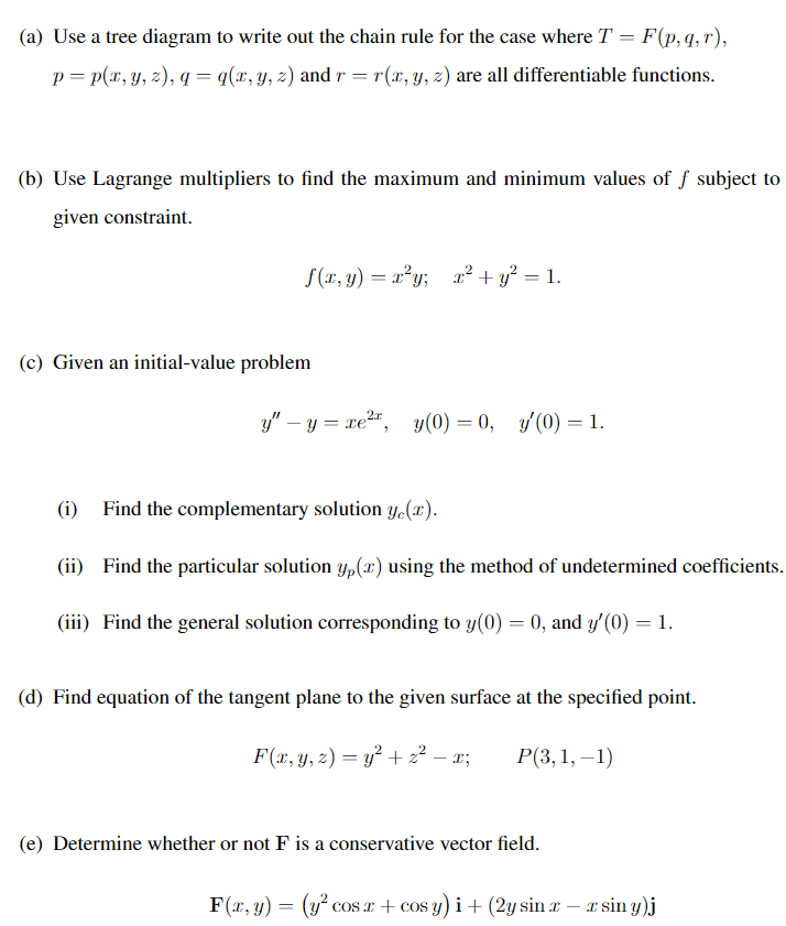 Solved (a) Use a tree diagram to write out the chain rule | Chegg.com