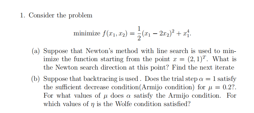 Solved 1. Consider the problem | Chegg.com