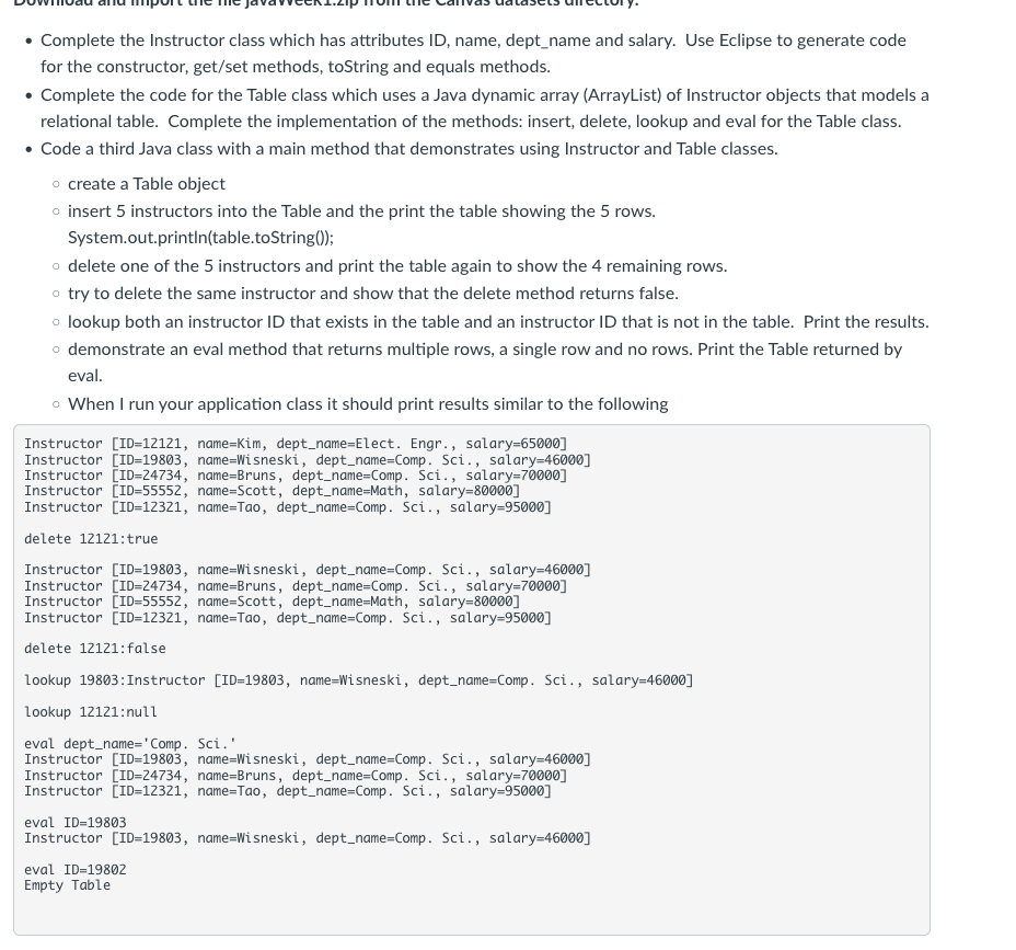 Solved • Complete the Instructor class which has attributes | Chegg.com