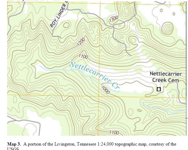 Solved Map 3. A portion of the Livingston, Tennessee | Chegg.com