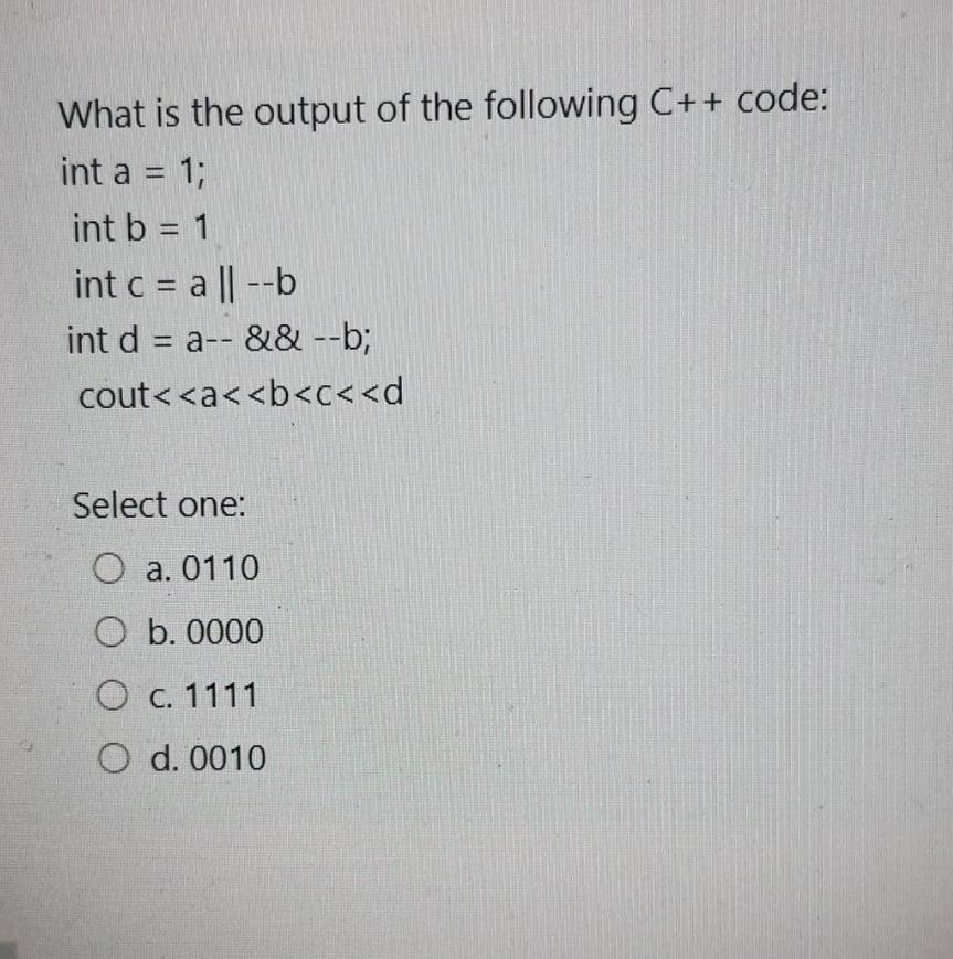 Solved What is the output of the following code: int f (int | Chegg.com