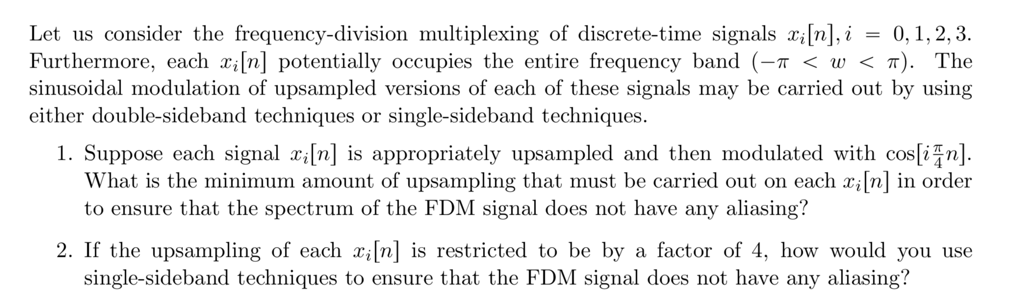 Solved Let us consider the frequency-division multiplexing | Chegg.com