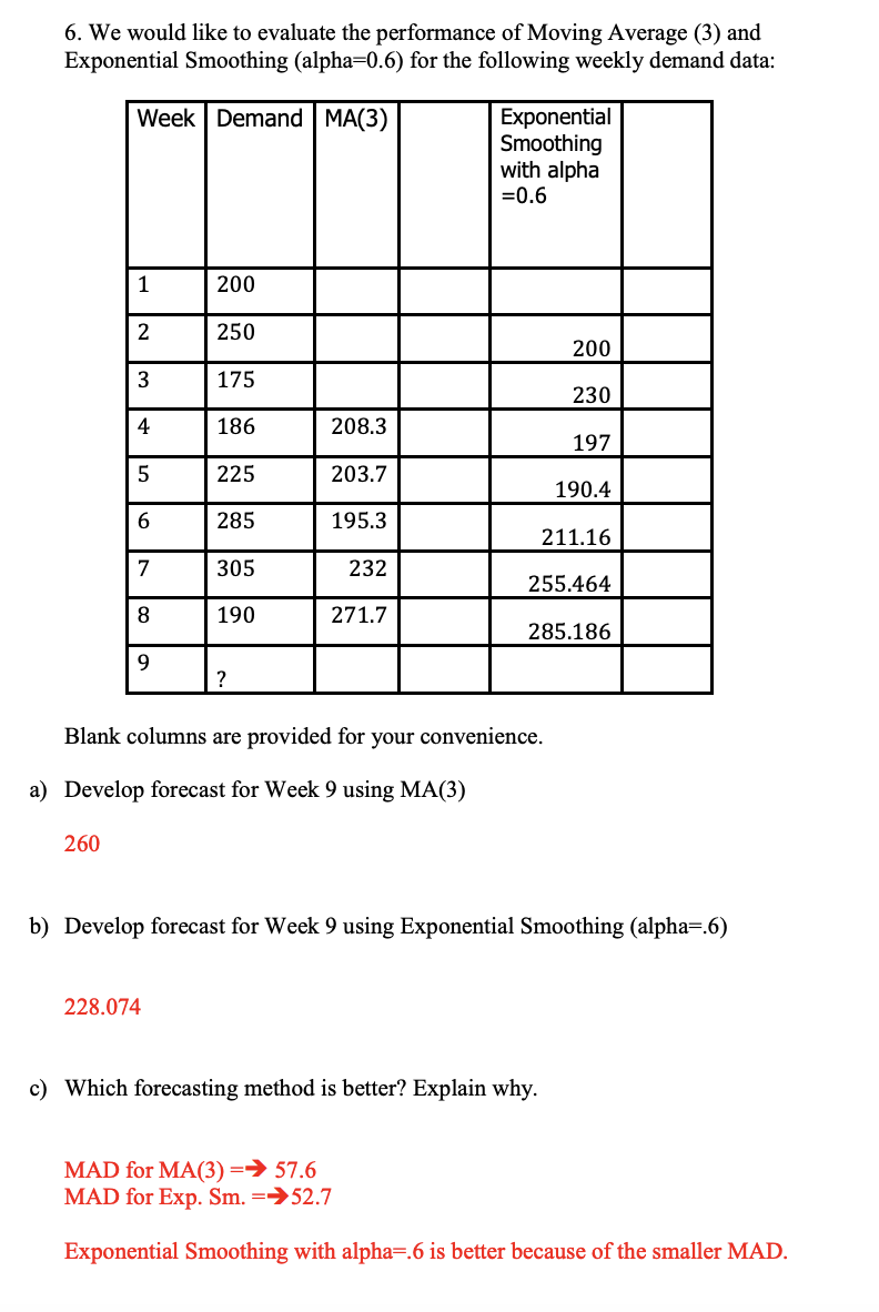 Solved 6. We would like to evaluate the performance of | Chegg.com