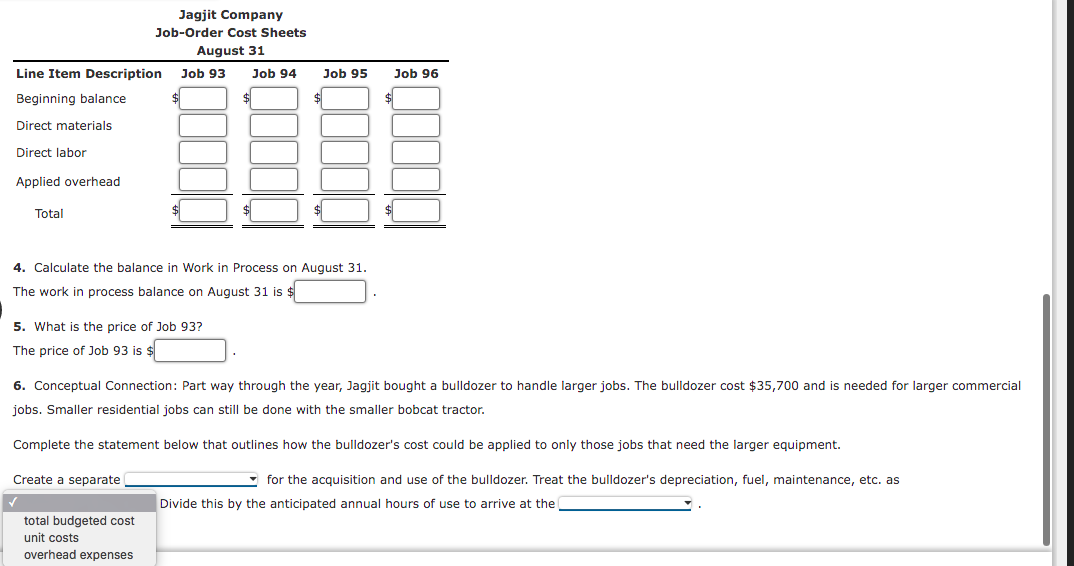 Solved 4. Calculate the balance in Work in Process on August | Chegg.com