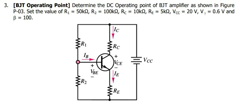 Solved 3. [BJT Operating Point] Determine the DC Operating | Chegg.com