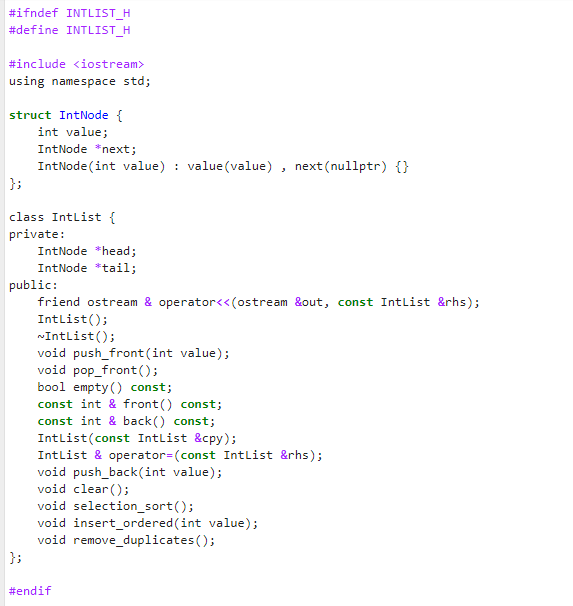 Solved IntList Lab Specifications You are required to come | Chegg.com