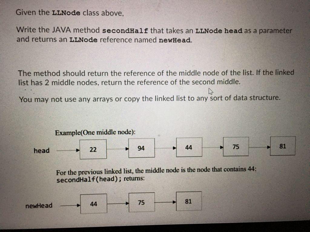 Solved public class LLNode { protected T info; protected | Chegg.com