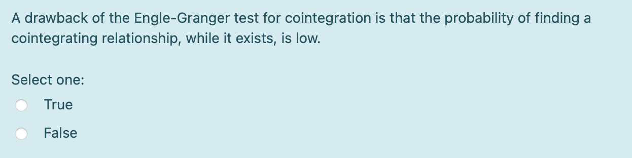 Solved A drawback of the Engle-Granger test for | Chegg.com