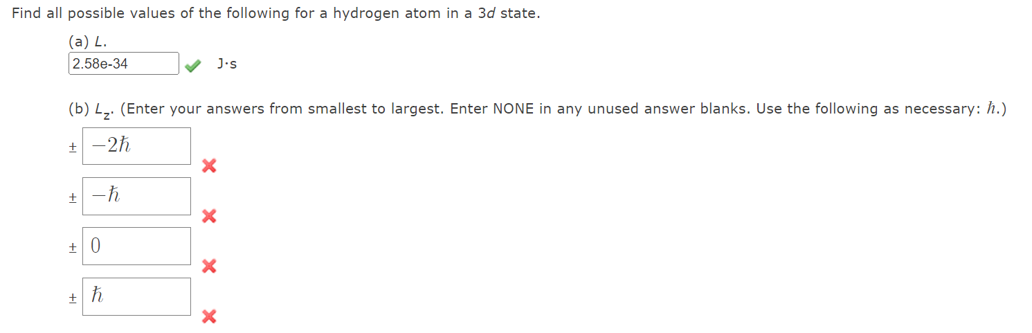 Solved Find all possible values of the following for a | Chegg.com