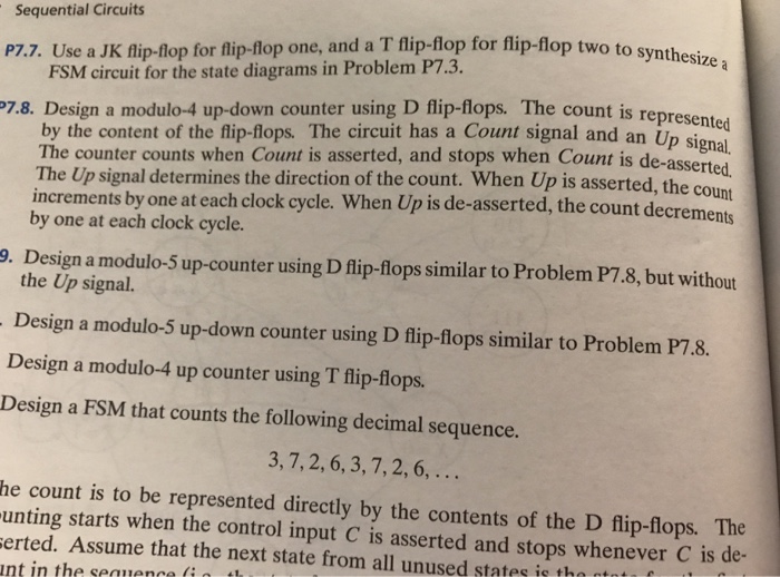 Solved Sequential Circuits P7.7. Use a JK flip-flop for | Chegg.com
