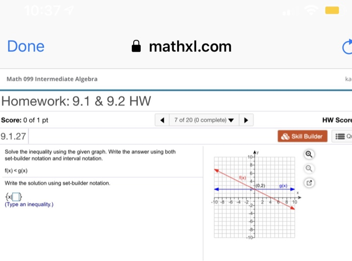 Solved Done 을 mathxl.com Homework: 9.1 &9.2 HW Score: O of p | Chegg.com