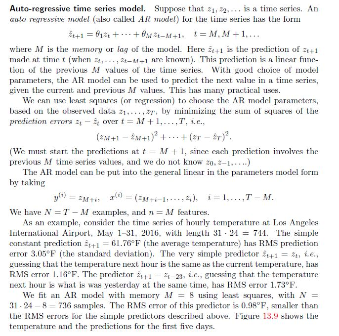 13.7 Data matriz in auto-regressive time series | Chegg.com