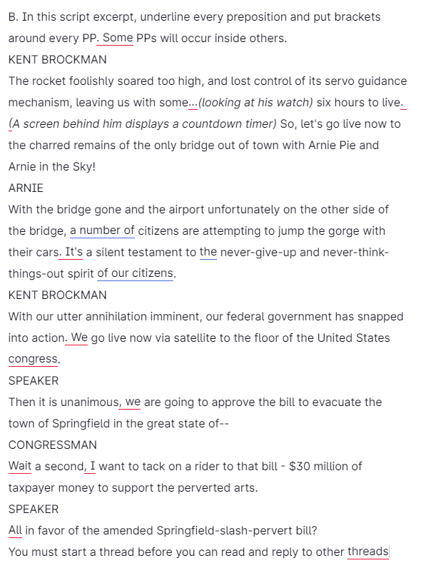 B. In this script excerpt, underline every | Chegg.com