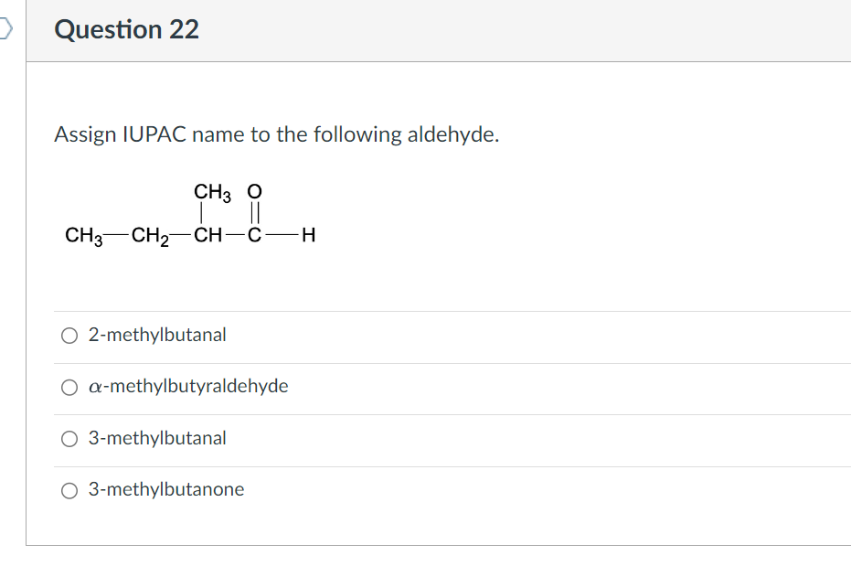 Solved Assign IUPAC name to the following aldehyde. | Chegg.com