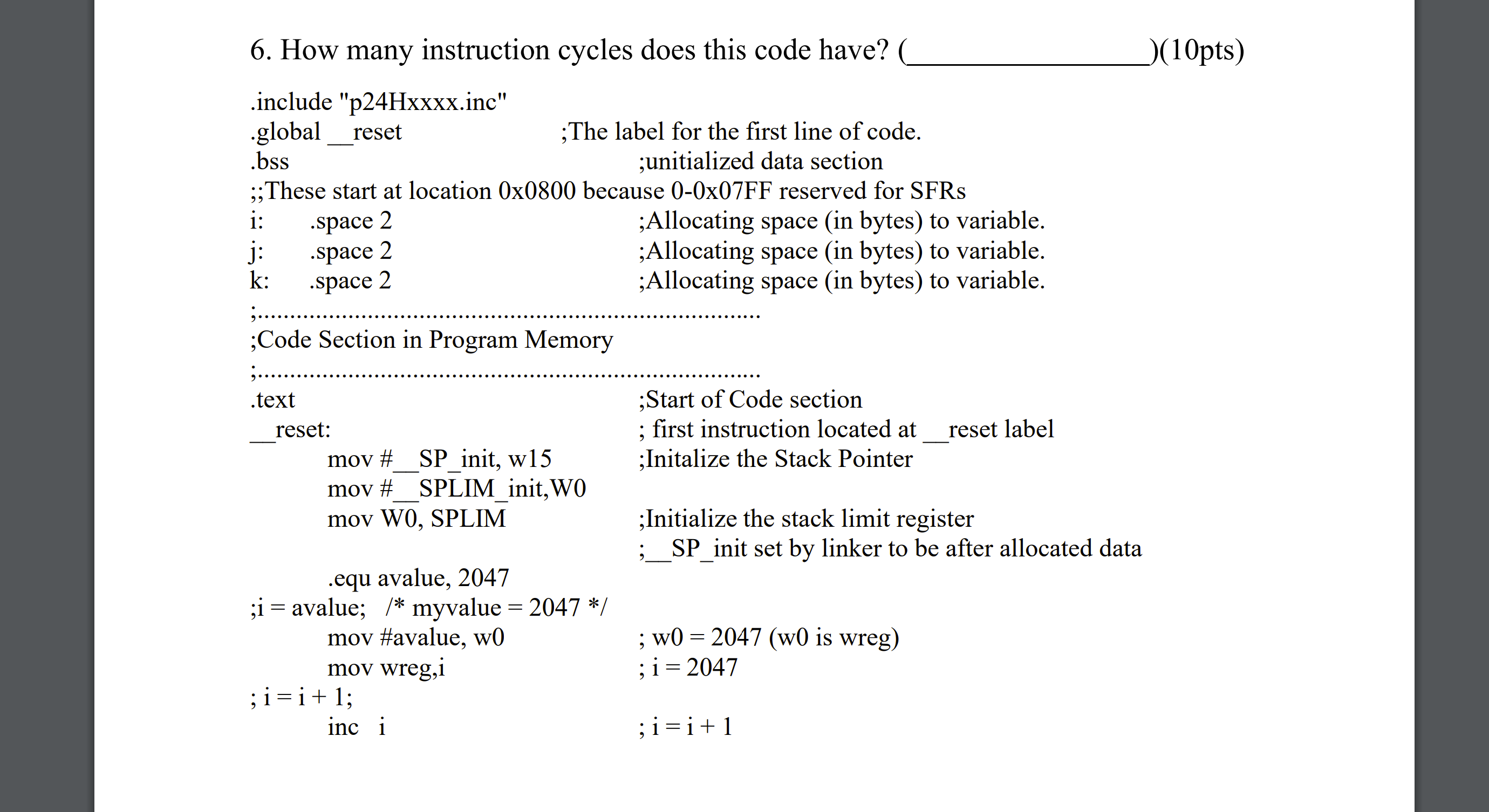 Solved 6 How Many Instruction Cycles Does This Code Have ।