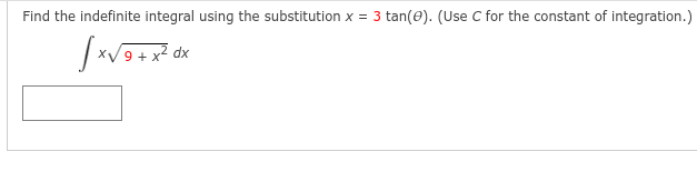 Solved Find the indefinite integral using the substitution | Chegg.com