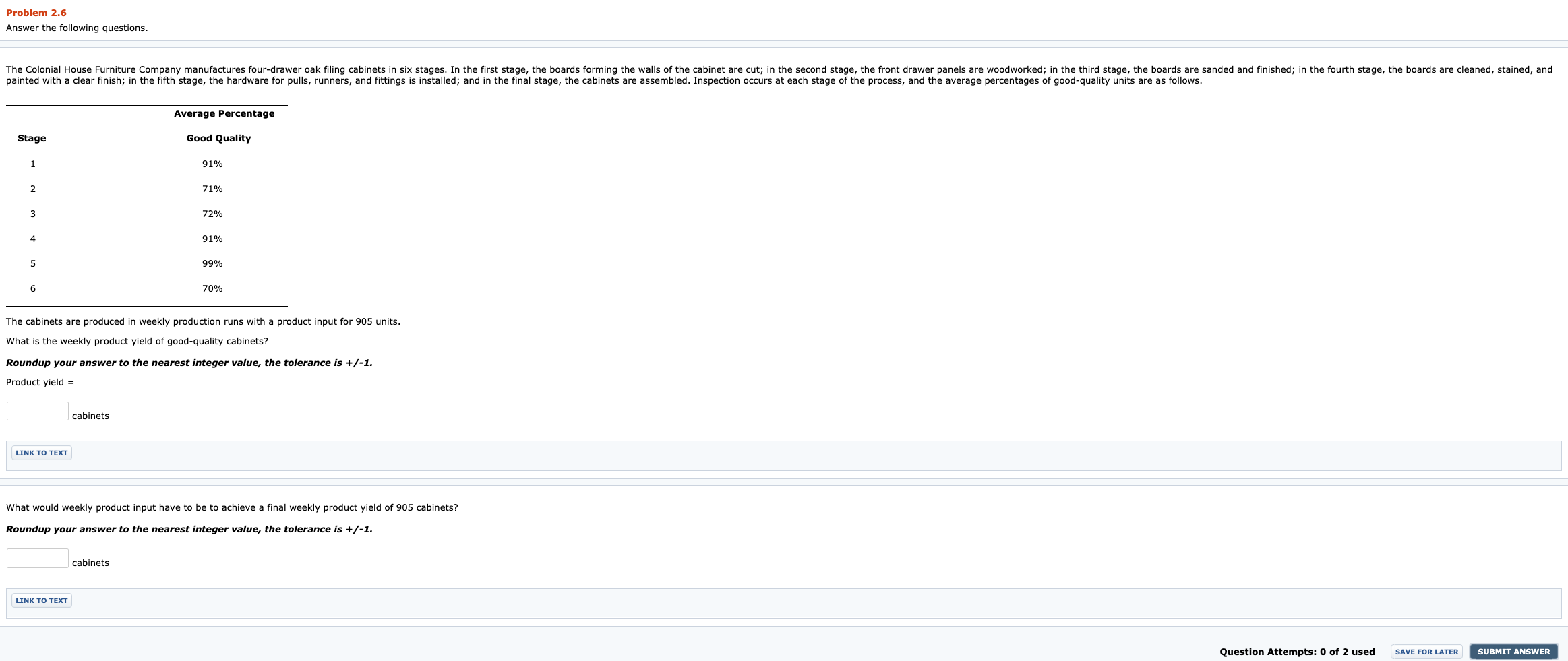 Solved Problem 2.2 (Part Level Submission) The Backwoods | Chegg.com