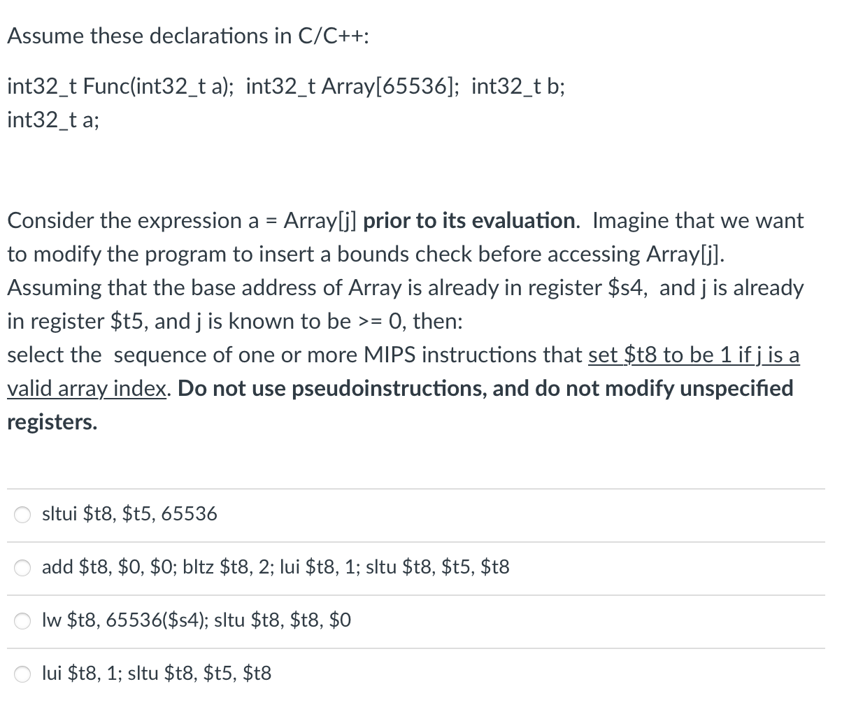 Solved Assume these declarations in C/C++: int32_t | Chegg.com