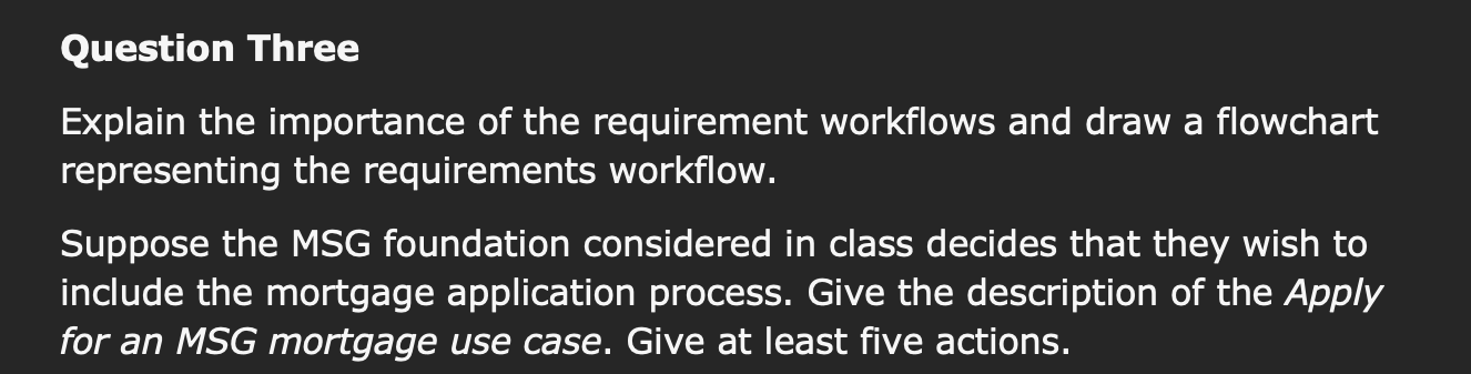 Solved Question Three Explain the importance of the | Chegg.com