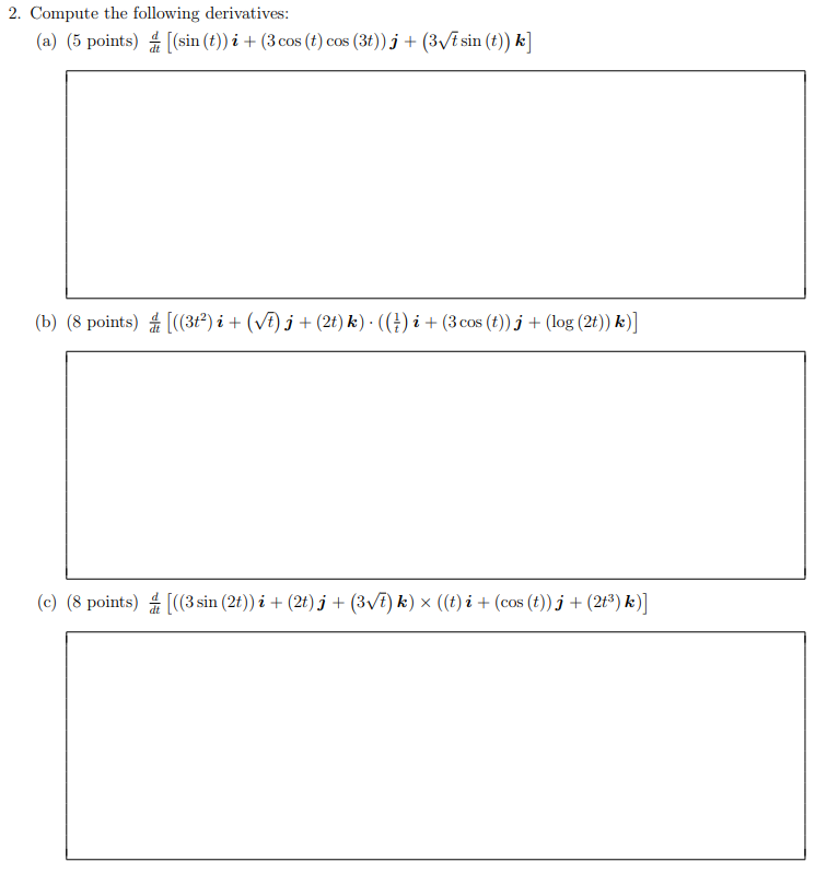 Compute the following derivatives:(a) (5 | Chegg.com