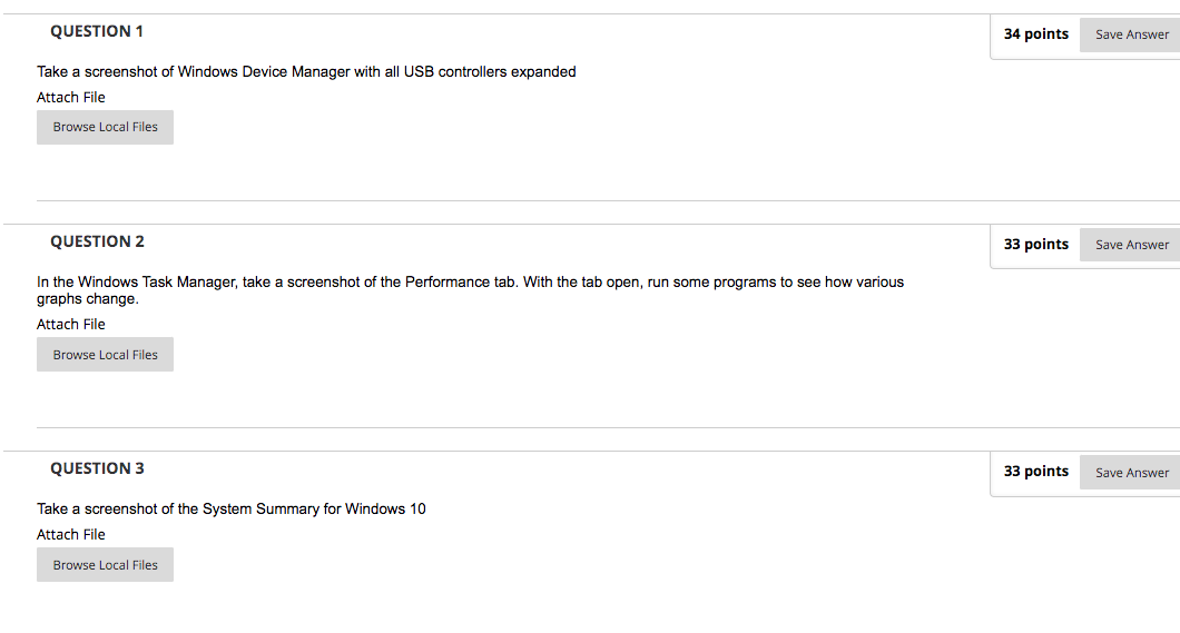Take a screenshot of Windows Device Manager with all | Chegg.com