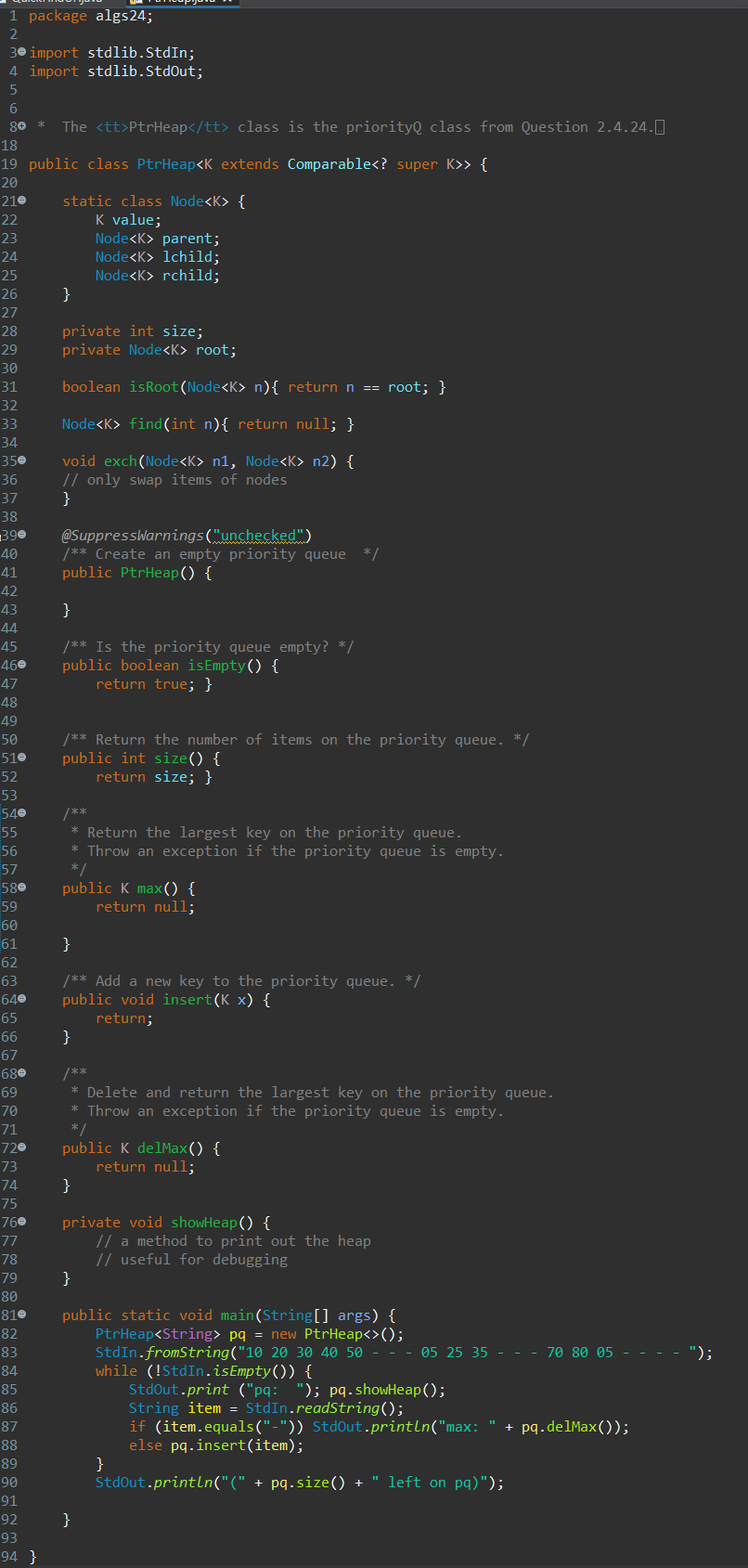 Solved I don't know how to use Node. Please complete a few | Chegg.com