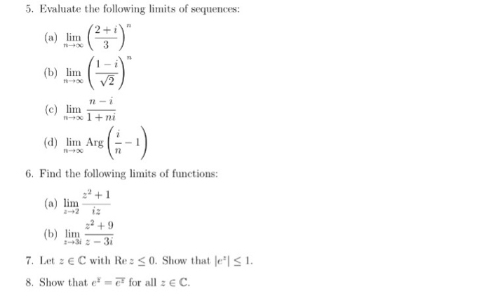 Solved Evaluate the following limits of sequences (a) lim_n | Chegg.com