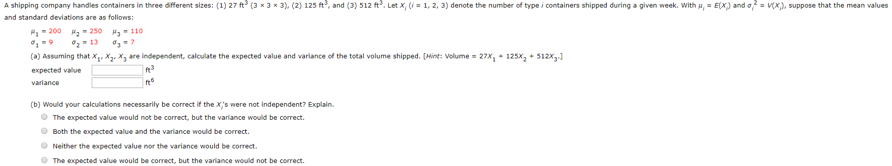 Solved A shipping company handles containers in three | Chegg.com