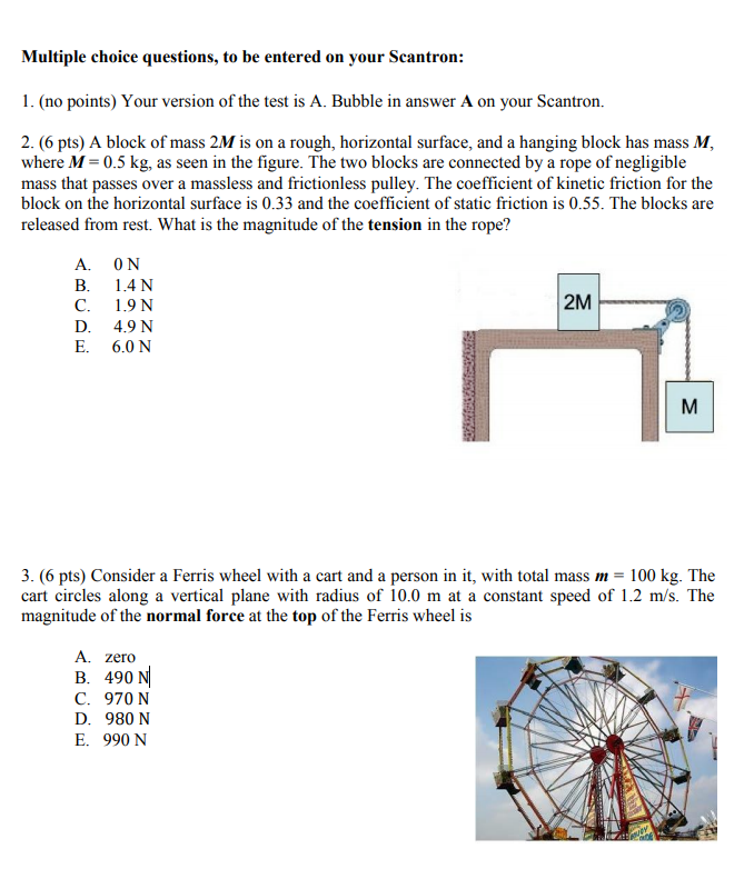 Solved A block of mass 2M is on a rough, horizontal surface, | Chegg.com
