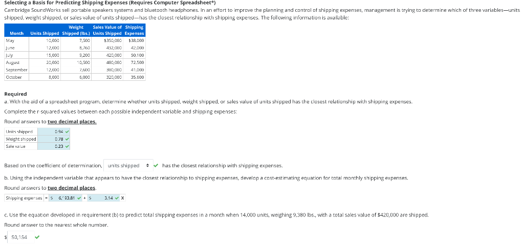 Solved I have the right answers but I am not sure of how the | Chegg.com