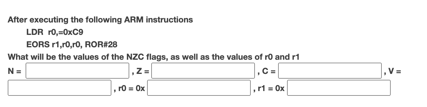 Solved After executing the following ARM instructions LDR | Chegg.com