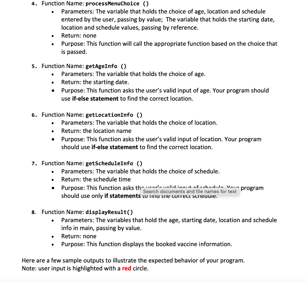 Solved Programming Exercise #2 - Covid Vaccine Appointment | Chegg.com
