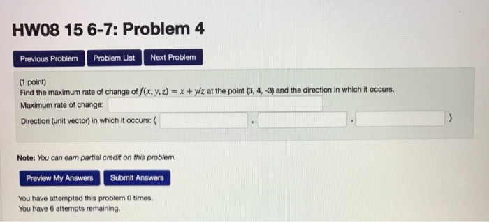 Solved HW08 15 6-7: Problem 4 Previous ProblemProblem List | Chegg.com