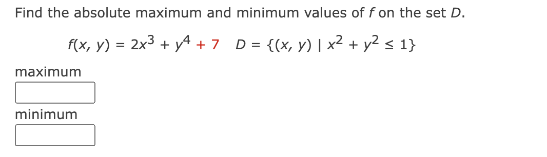 Solved Find the absolute maximum and minimum values of f on | Chegg.com