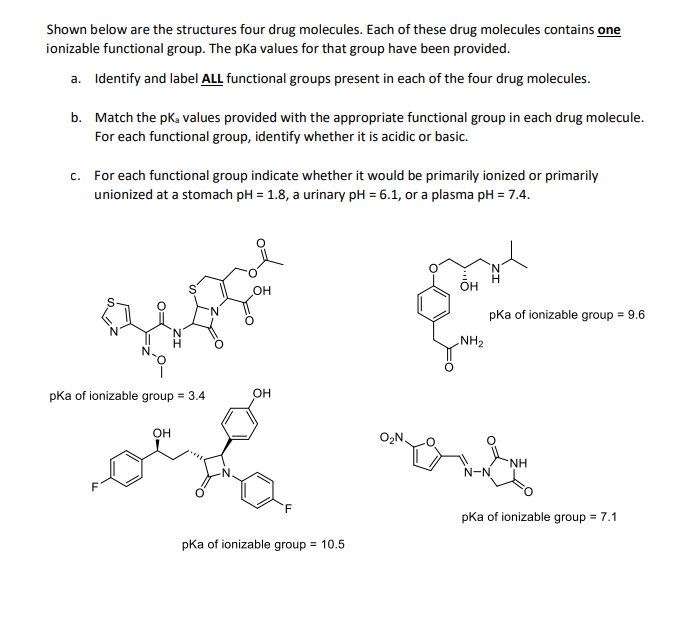 Solved Shown below are the structures four drug molecules. | Chegg.com