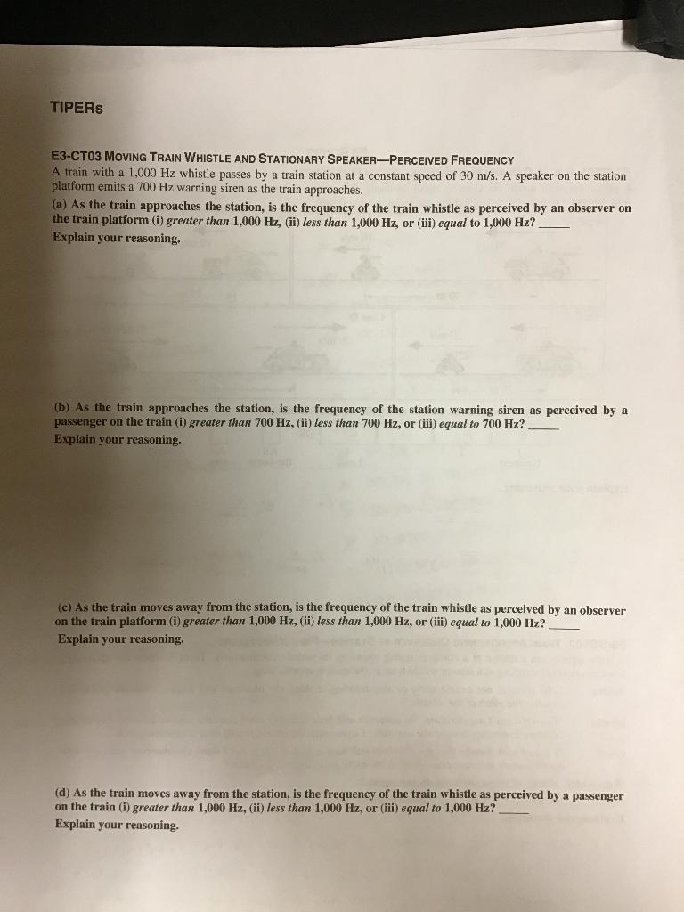 Solved E3-CTO3 MOVING TRAIN WHISTLE AND STATIONARY | Chegg.com
