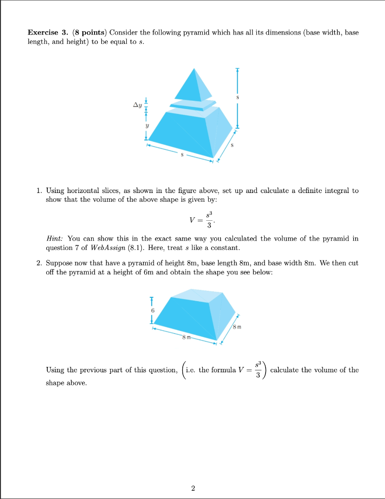 Solved Exercise 3. (8 points) Consider the following pyramid | Chegg.com Solved Exercise 3. (8 points) Consider the following pyramid | Chegg.com