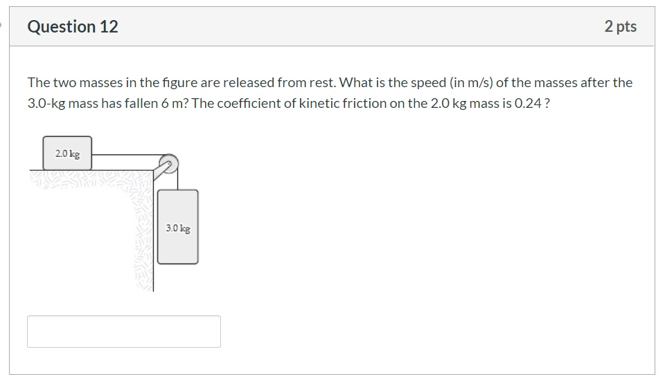Solved Question 12 2 pts The two masses in the figure are | Chegg.com